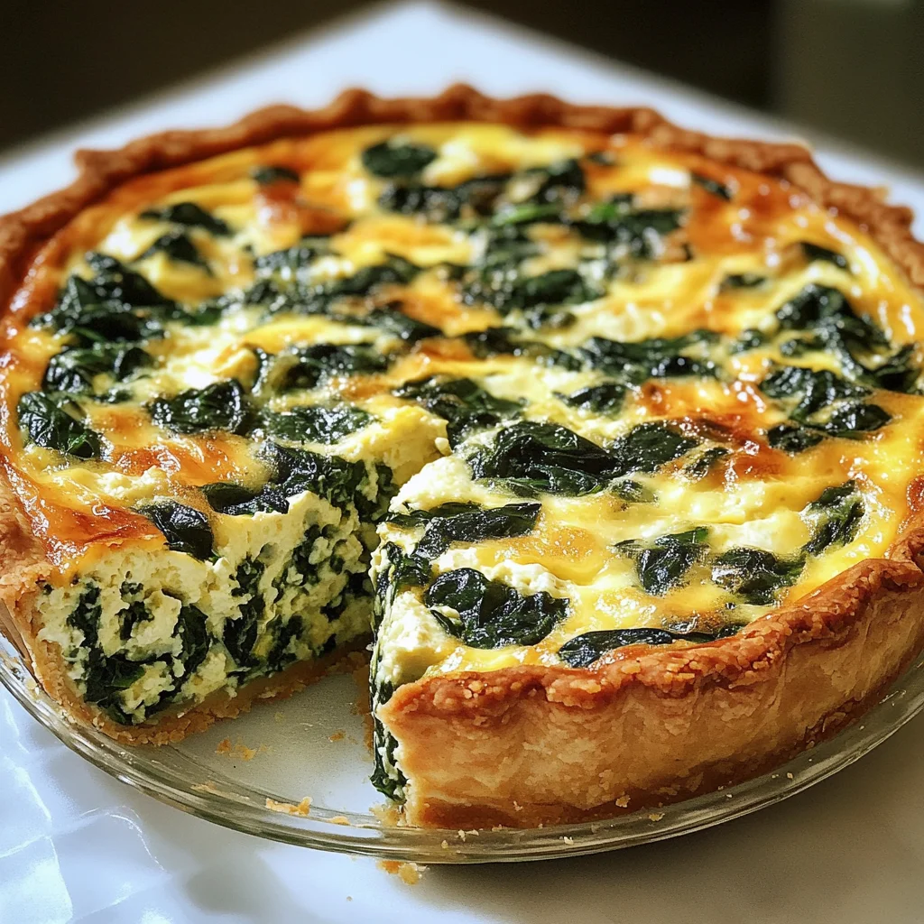 Cottage Cheese & Spinach Crustless Quiche - Lora Chef