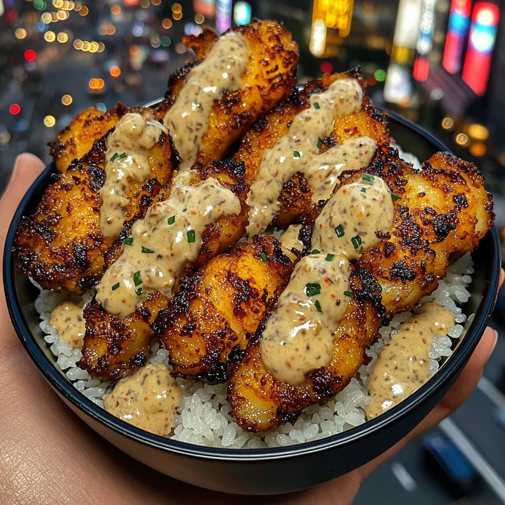 Crispy Fish Rice Bowls with Tangy Tartar Sauce - Lora Chef