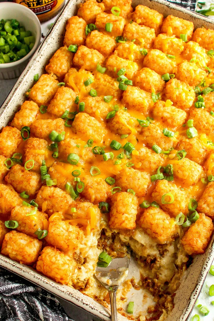Easy Tater Tot Casserole - Lora Chef