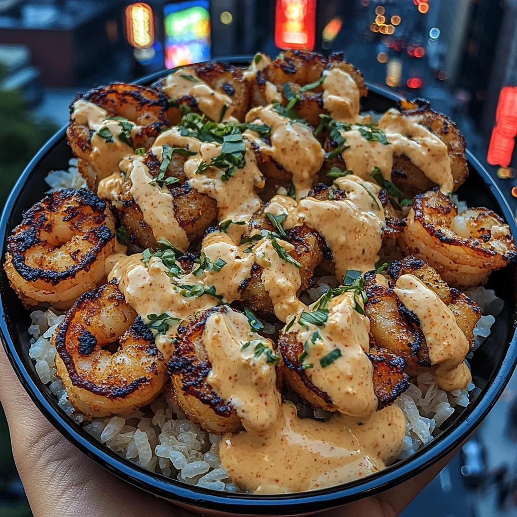 Crispy Shrimp Rice Bowls with Spicy Sriracha Mayo - Lora Chef