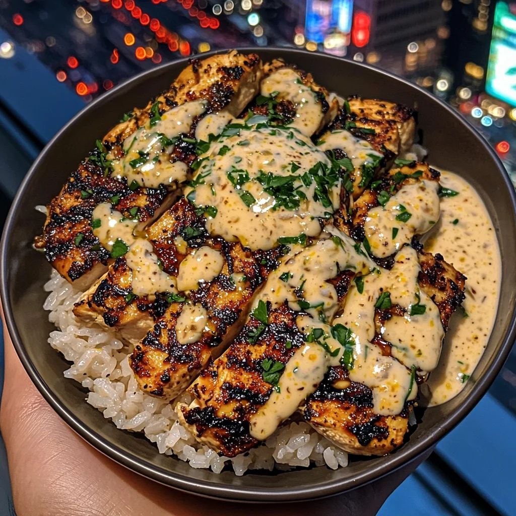 Zesty Lemon Chicken Rice Bowls with Garlic Yogurt Sauce - Lora Chef