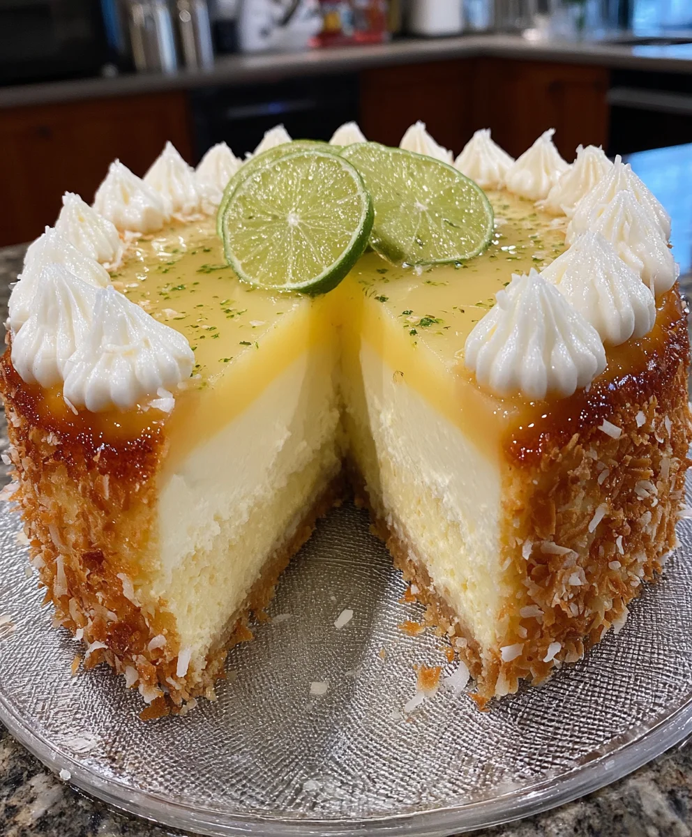 Coconut Lime Mousse Cake - Lora Chef