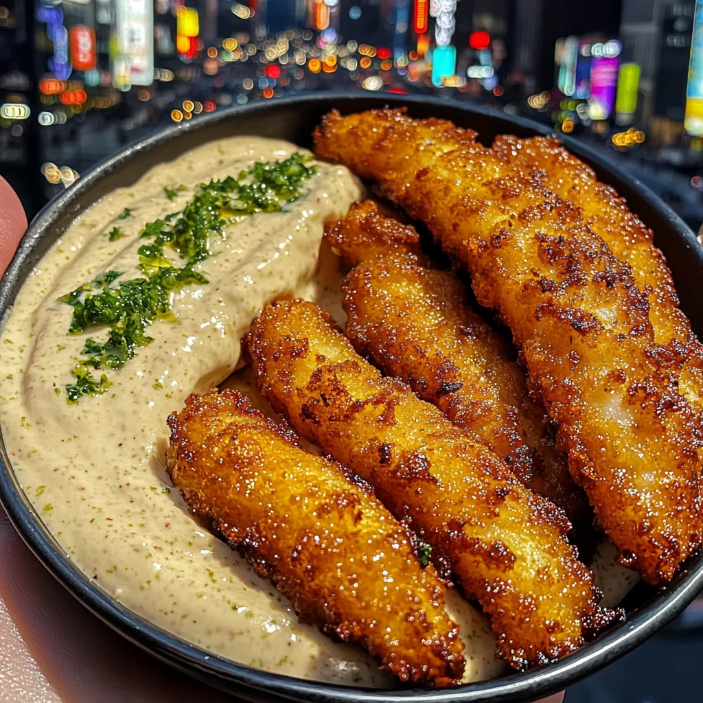 Crispy Fish Strips with Zesty Lime Cream Dip - Lora Chef