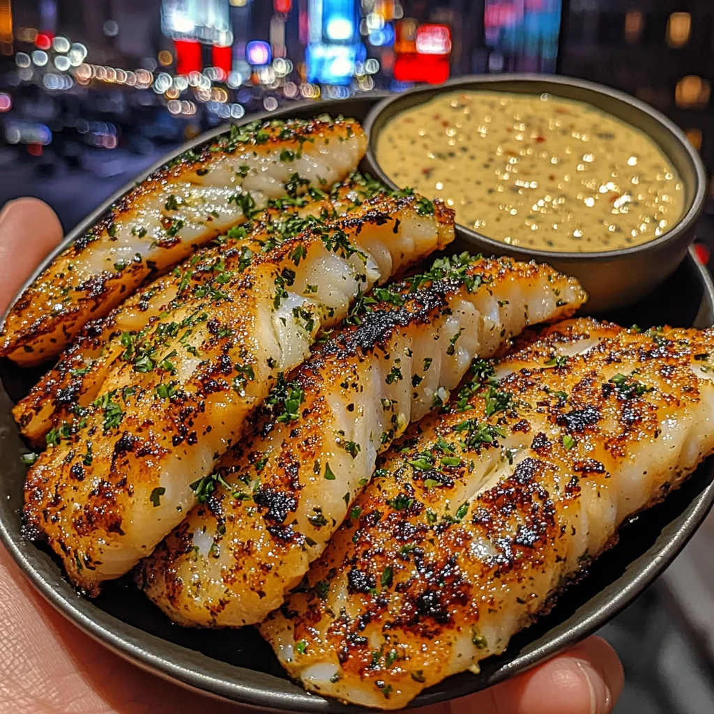 Crunchy Herb Cod Strips with Velvety Lemon Dip - Lora Chef