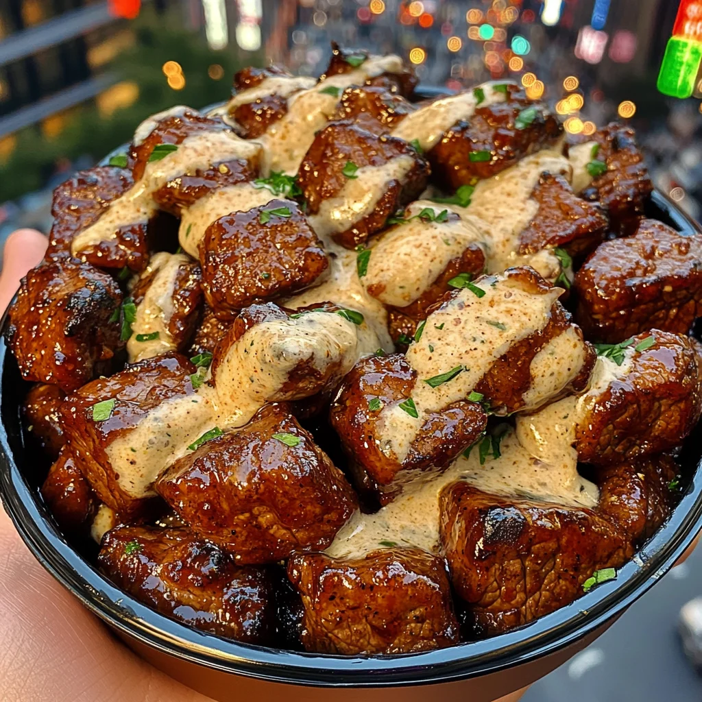 Honey BBQ Beef Cubes with Ranch Sauce - Lora Chef
