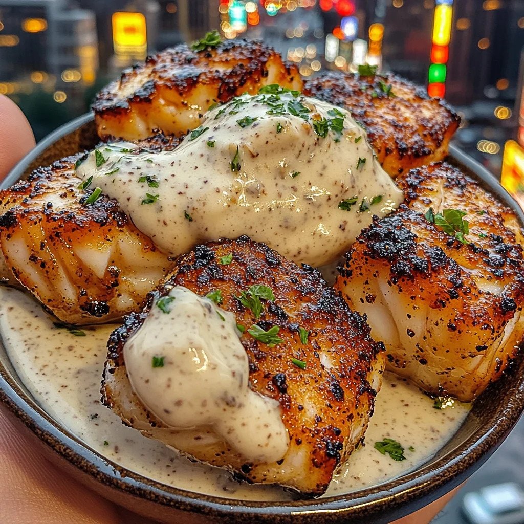 Lemon Pepper Cod Bites with Creamy Tartar - Lora Chef