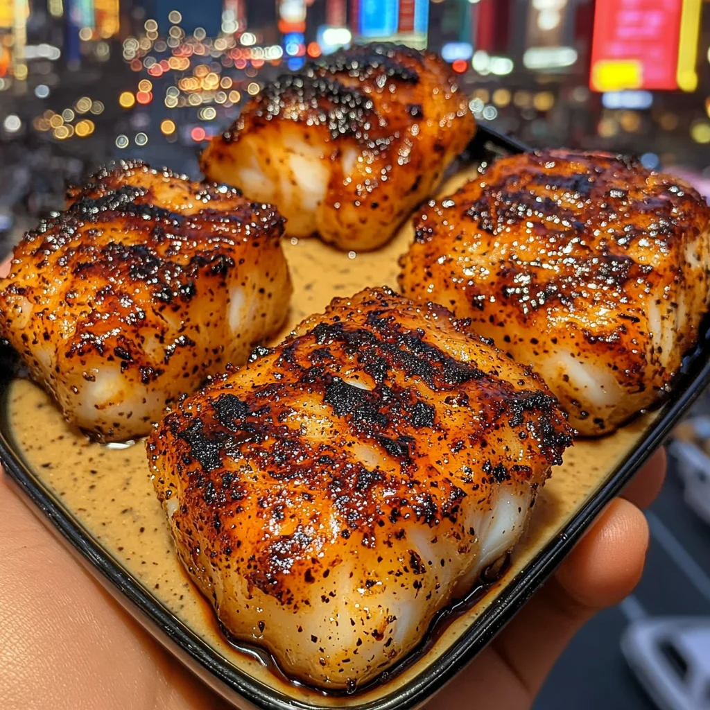 Spicy BBQ Cod Bites with Cool Peppercorn Sauce - Lora Chef