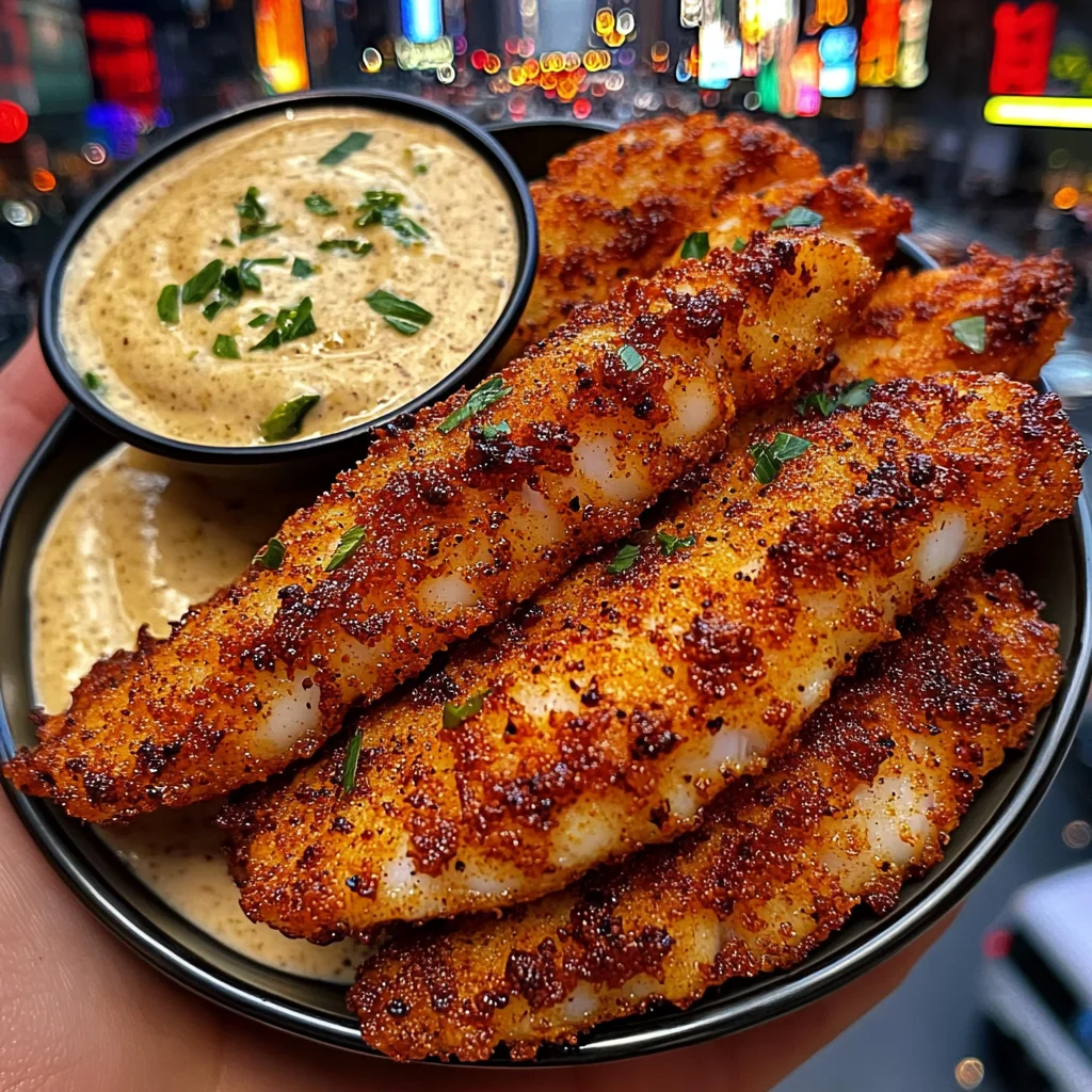 Crispy Cajun Cod Strips with Cool Lime Dip - Lora Chef