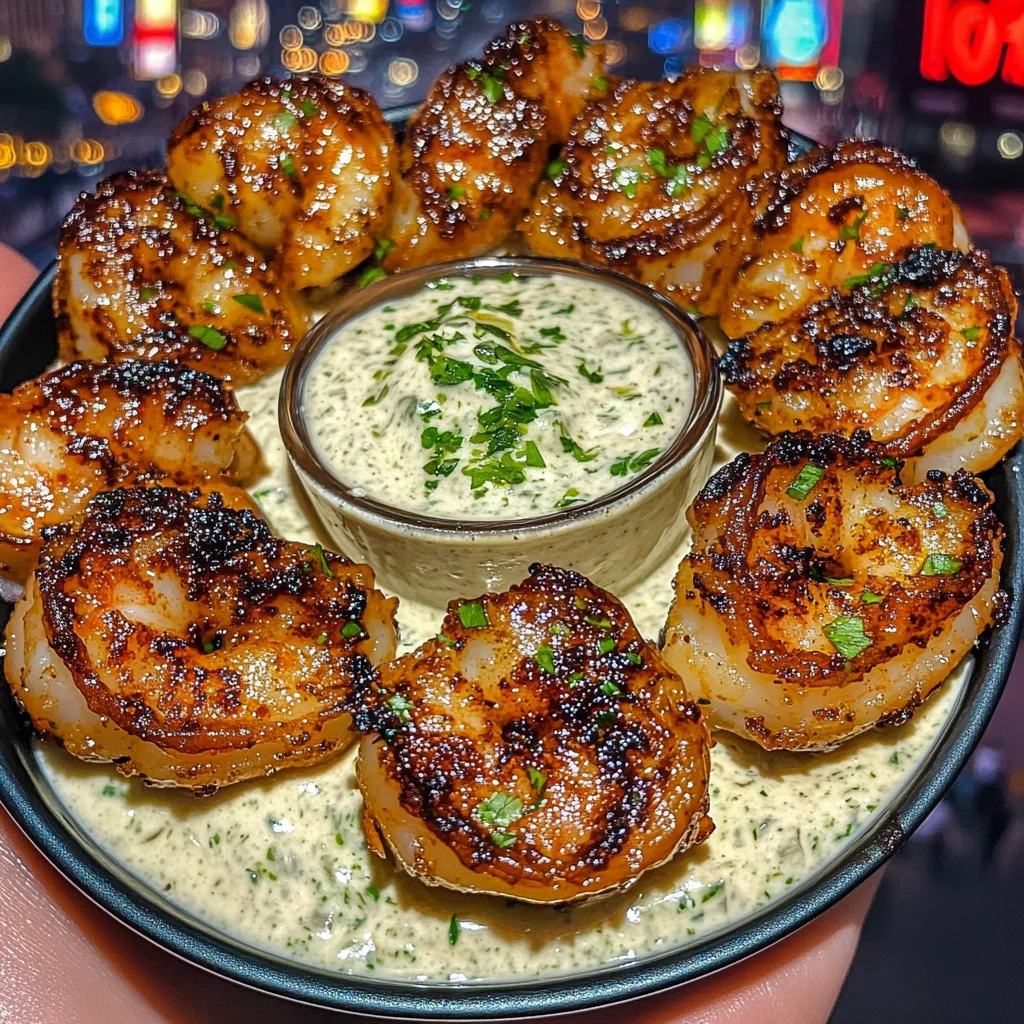 Garlic Lemon Shrimp Cubes with Herb Yogurt - Lora Chef