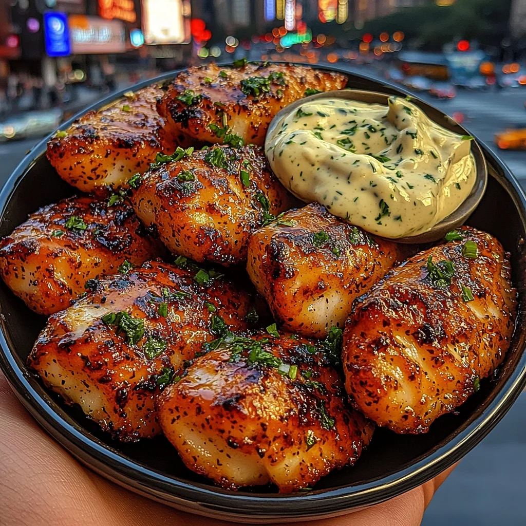 Spicy Garlic Fish Bites with Creamy Herb Mayo - Lora Chef