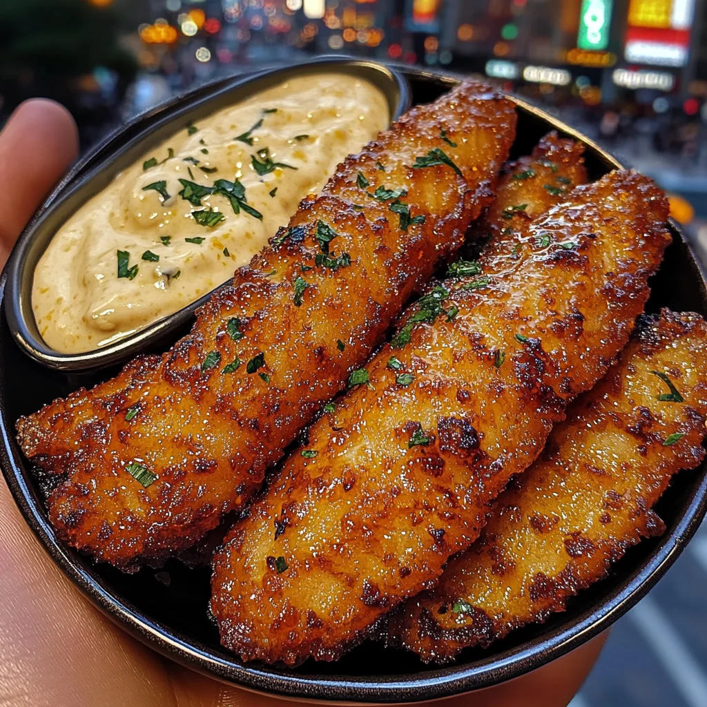 Sweet Honey Fish Strips with Citrus Cream Dip - Lora Chef