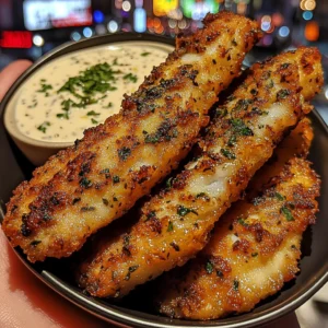 Crispy Herb Fish Strips with Lemon Yogurt Dip - Lora Chef