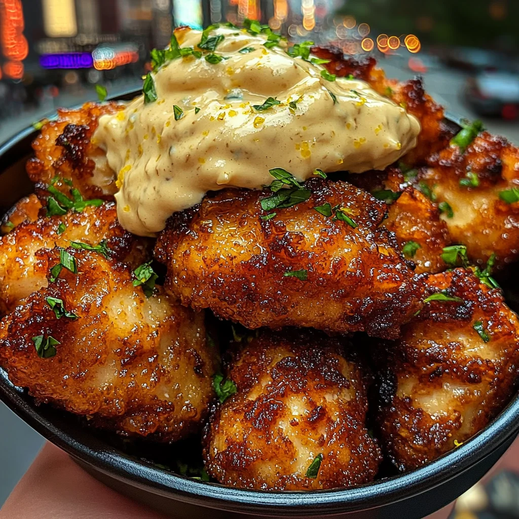 Crispy Lemon Chicken Bites with Garlic Aioli - Lora Chef