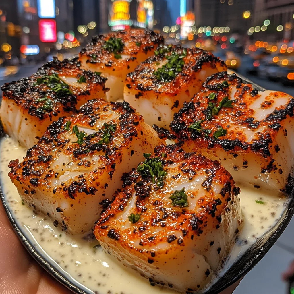 Paprika Herb Cod Cubes with Lemon Yogurt - Lora Chef